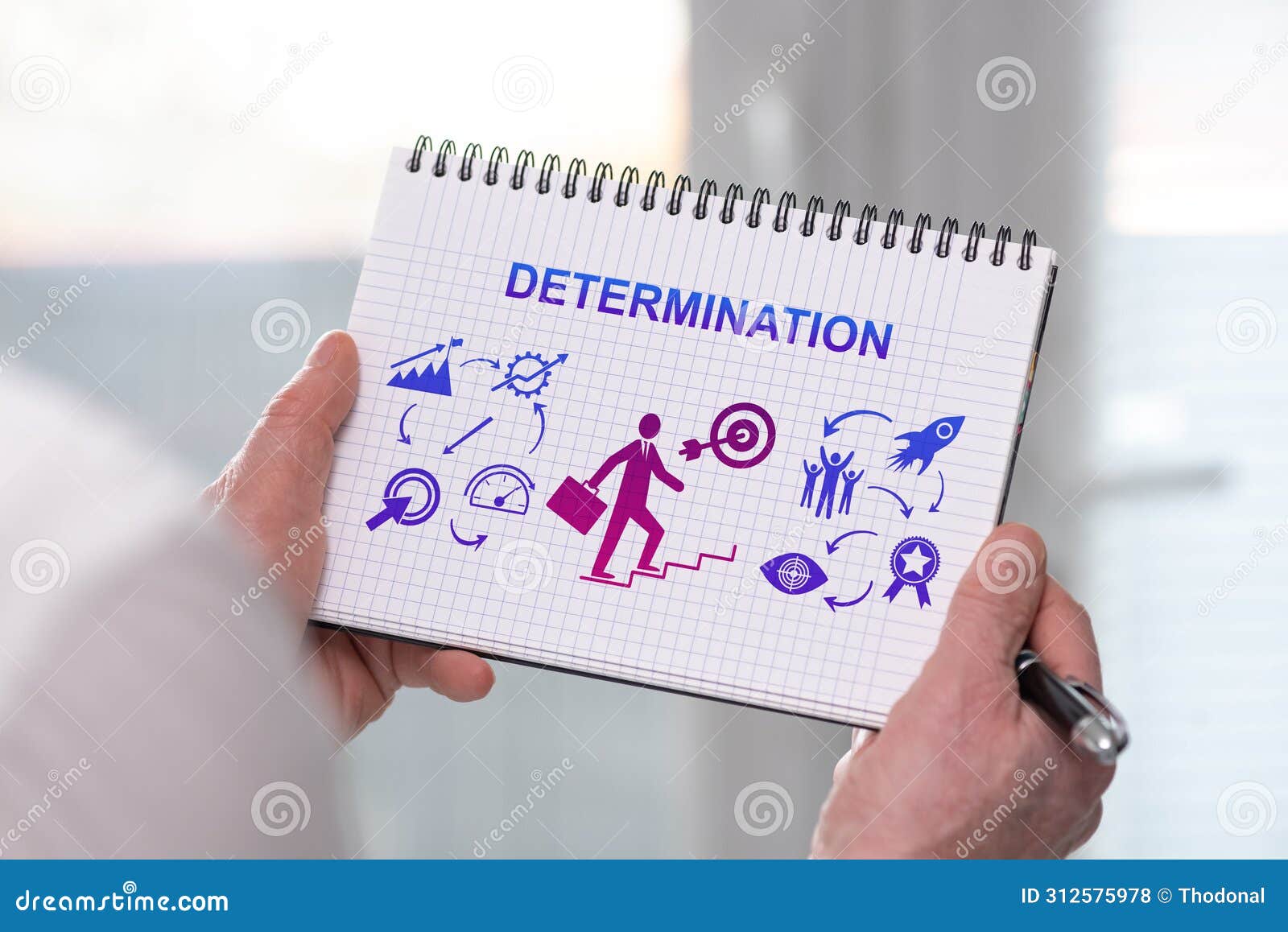 Determination Concept on a Notepad Stock Photo - Image of overcome ...