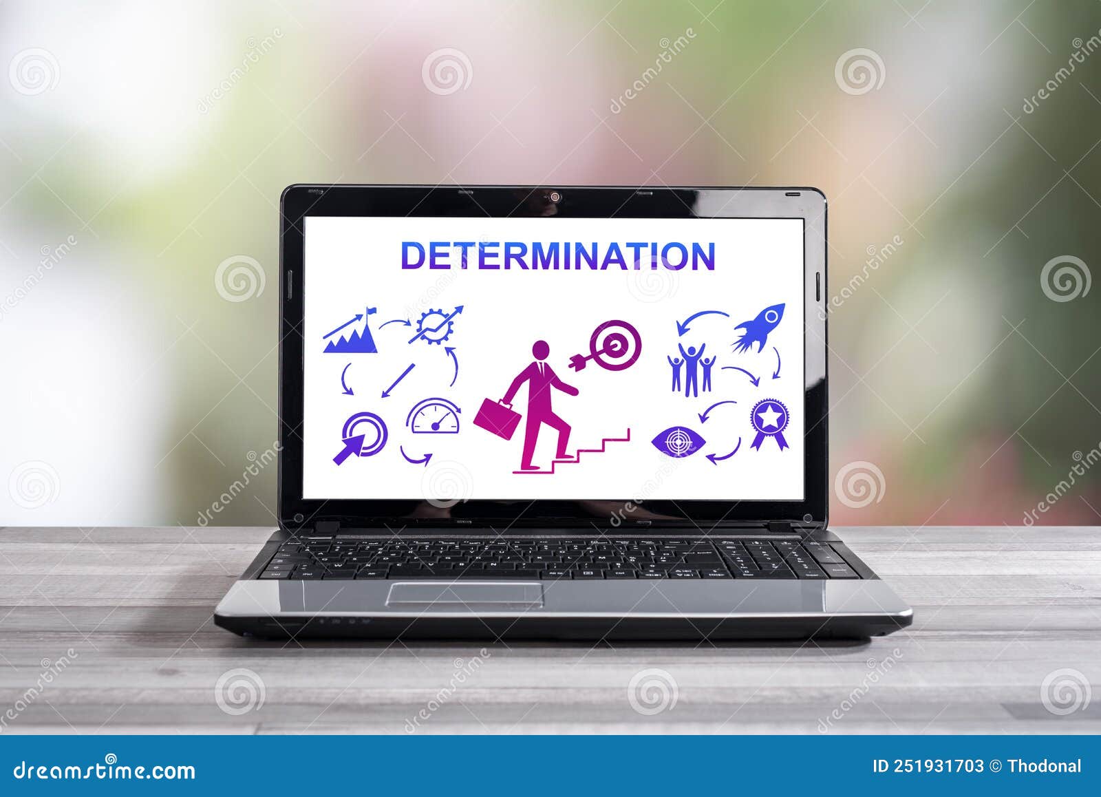 Determination Concept on a Laptop Screen Stock Image - Image of ...