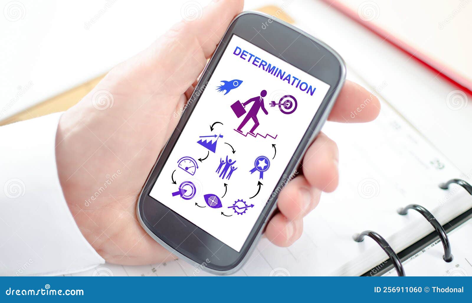 Determination Concept on a Smartphone Stock Photo - Image of ...