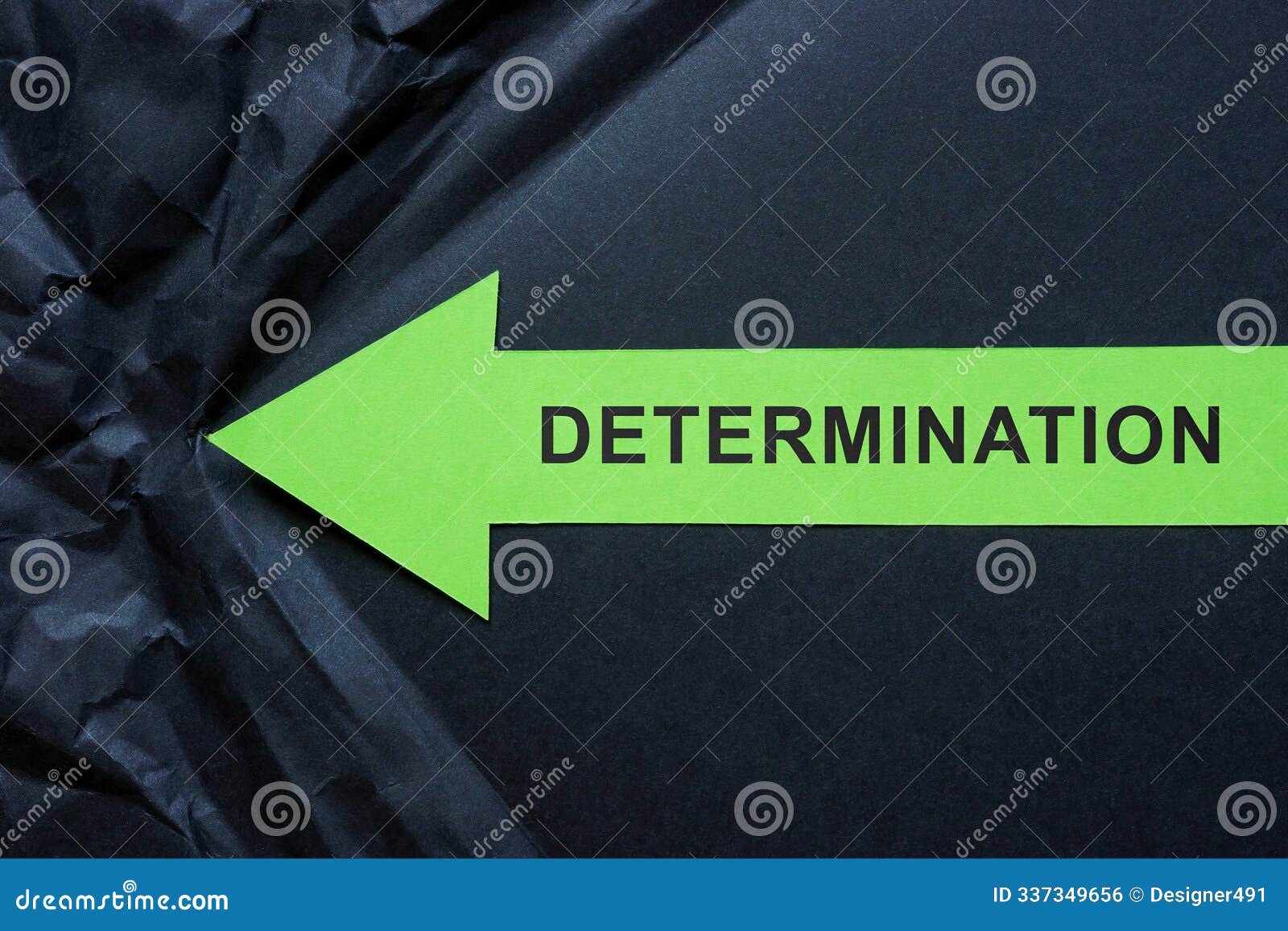 Determination with Crumpled Paper and an Arrow. Symbolizes Perseverance ...