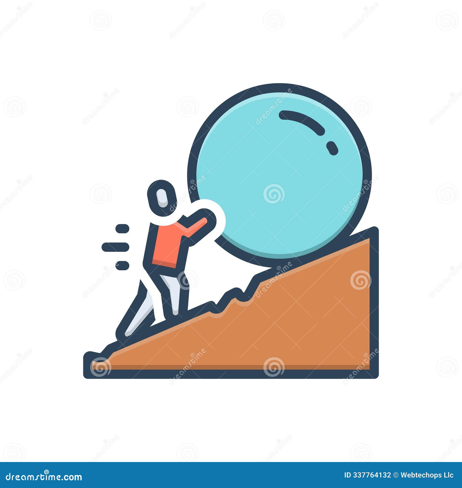 Color Illustration Icon for Determination, Rolling and Workload Stock ...