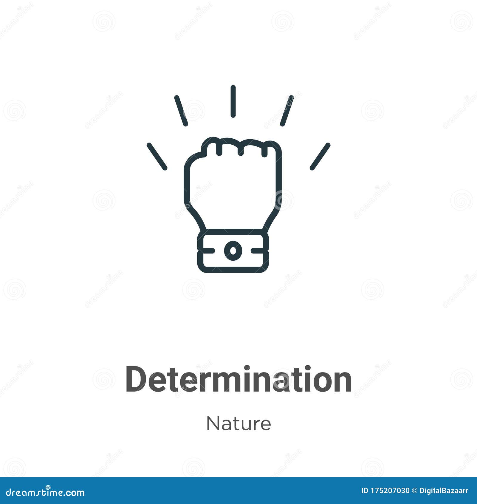 Determination Outline Vector Icon. Thin Line Black Determination Icon ...