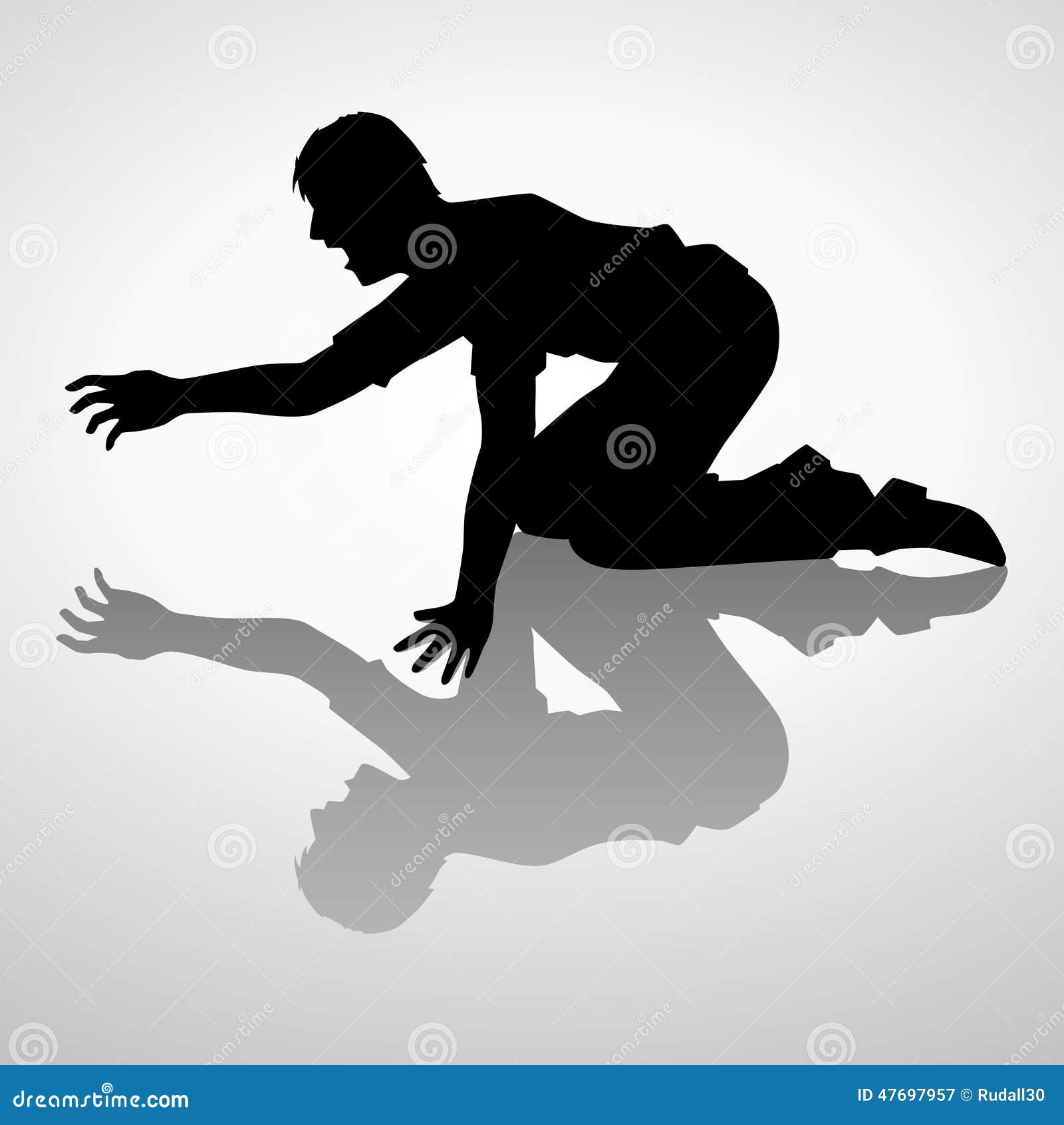 3d Man Crawling To The Help Button Royalty-Free Stock Image ...