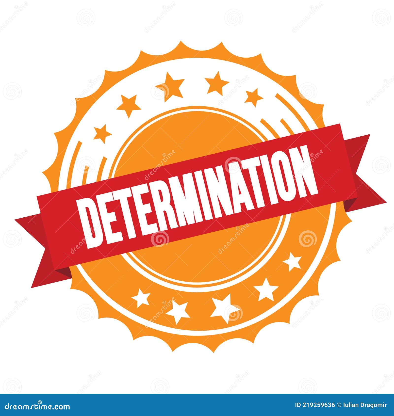DETERMINATION Text on Red Orange Ribbon Stamp Stock Illustration ...