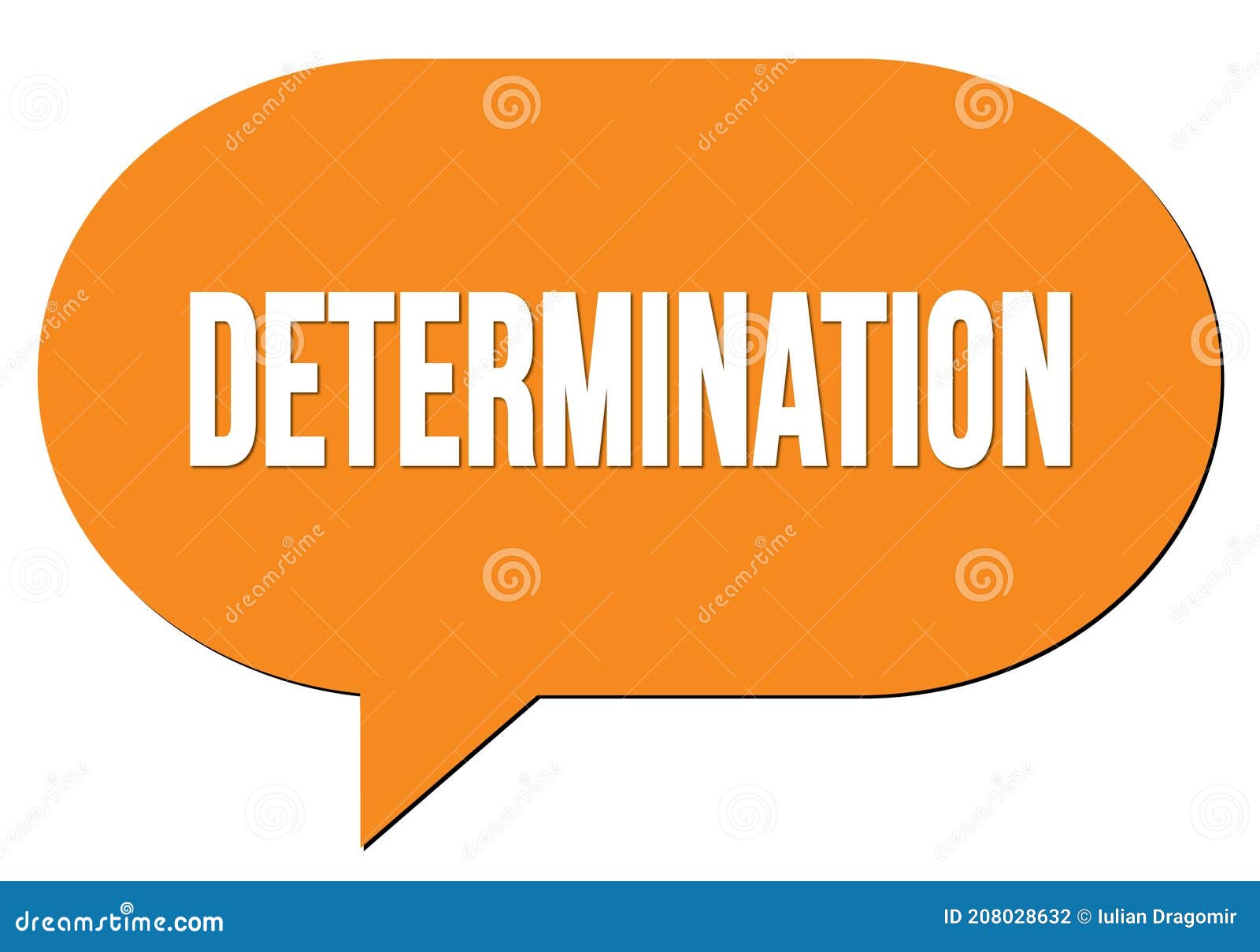 DETERMINATION Text Written in an Orange Speech Bubble Stock ...