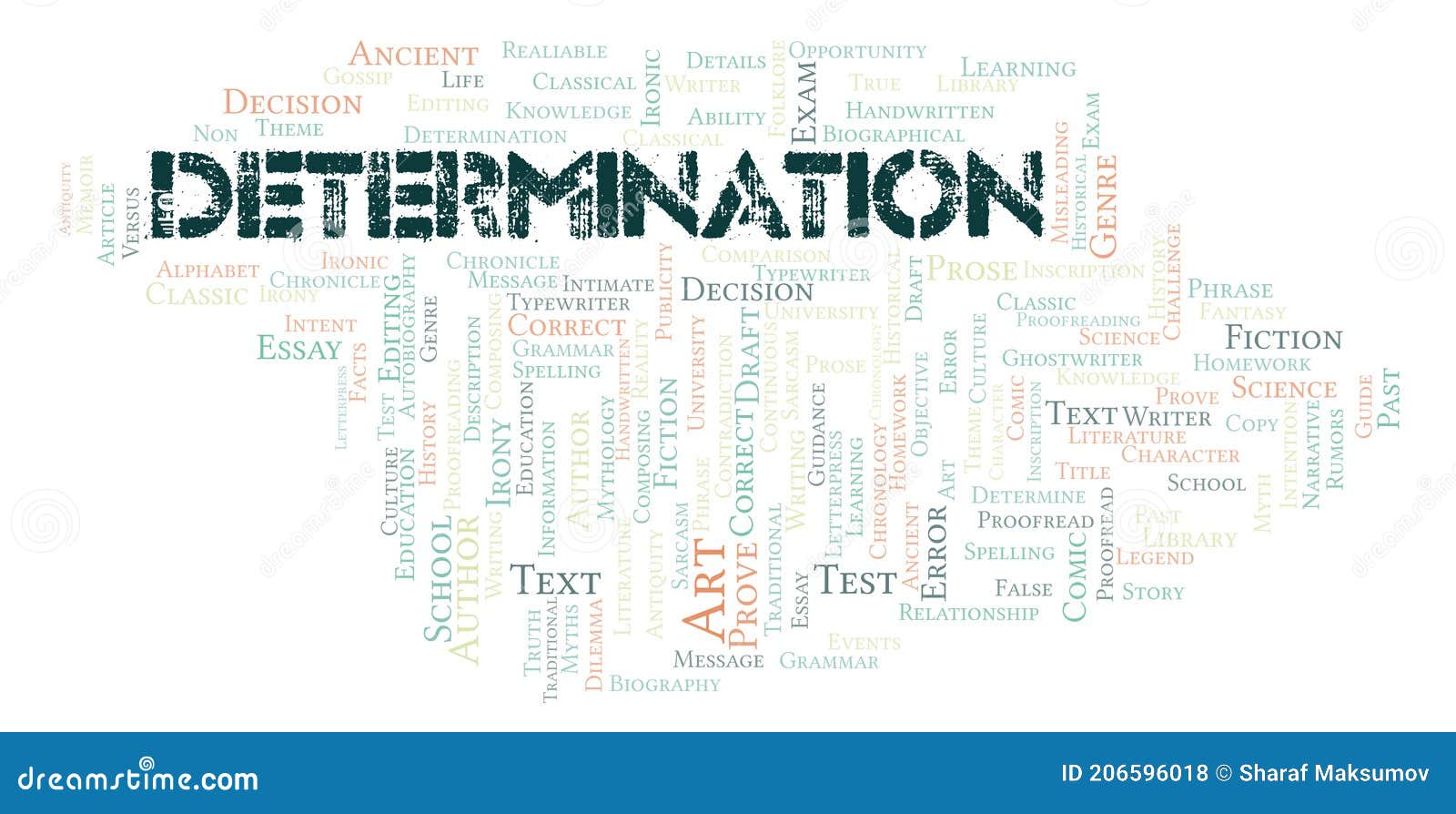 Determination Typography Word Cloud Create with the Text only Stock ...