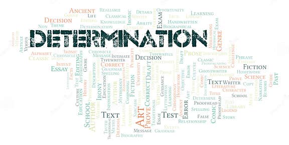 Determination Typography Word Cloud Create with the Text only Stock ...