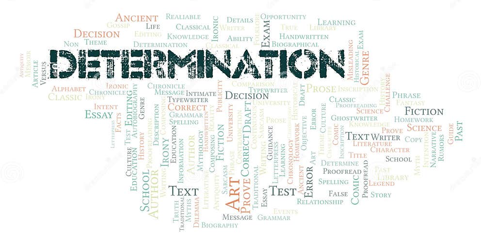 Determination Typography Word Cloud Create with the Text only Stock ...