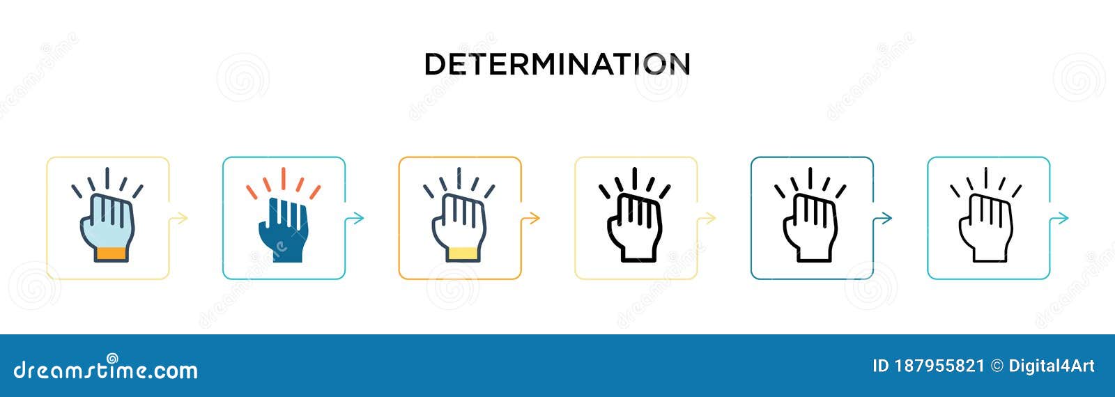 Determination Vector Icon in 6 Different Modern Styles. Black, Two ...