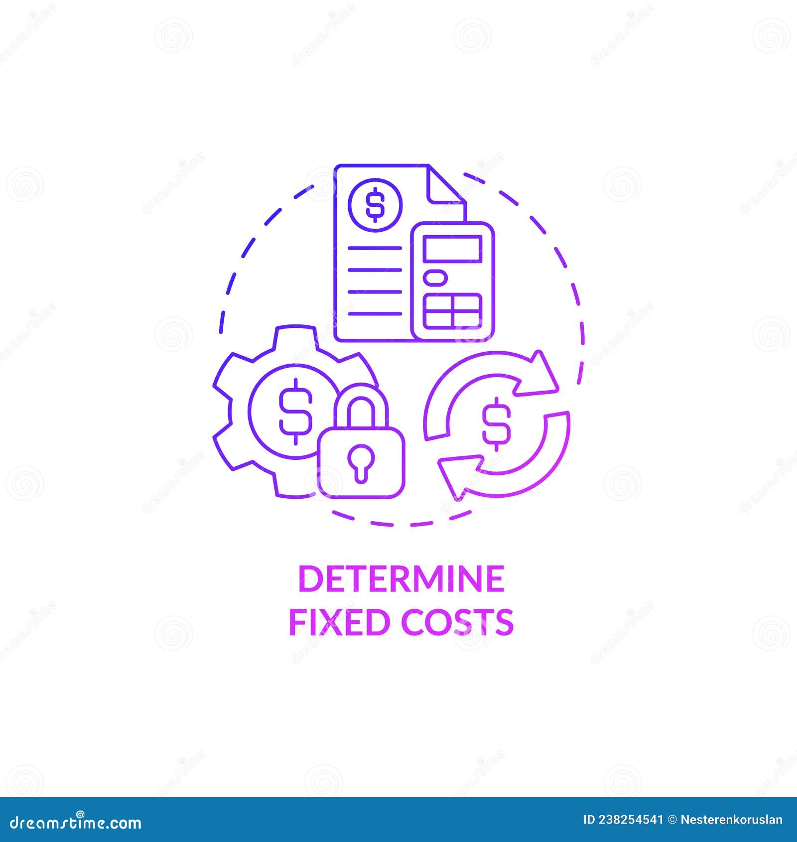 Determine Fixed Costs Purple Gradient Concept Icon Stock Vector ... Determine Fixed Costs Purple Gradient Concept Icon Stock Vector ...
