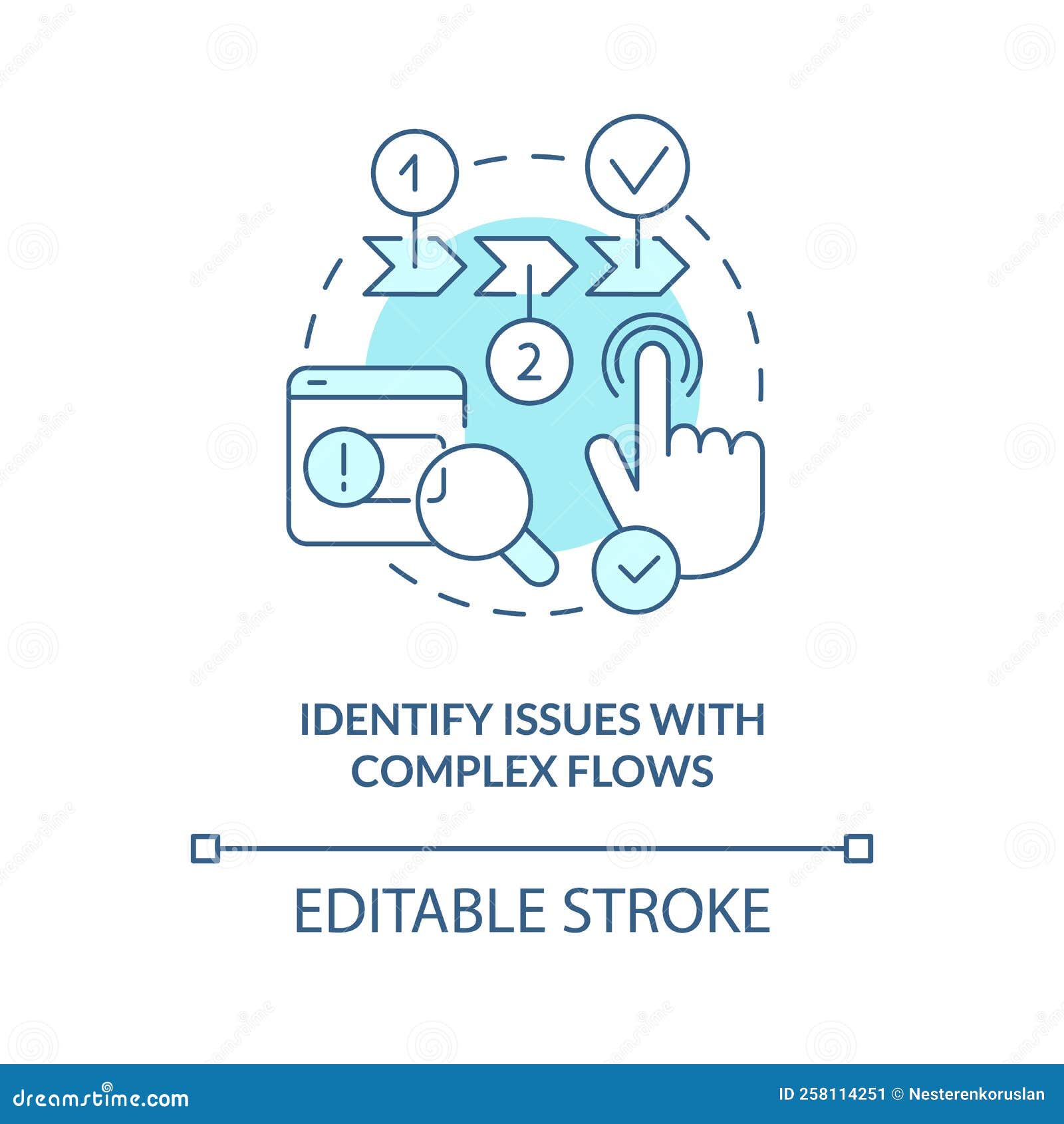 Determine Issues with Complex Flows Turquoise Concept Icon Stock Vector ...