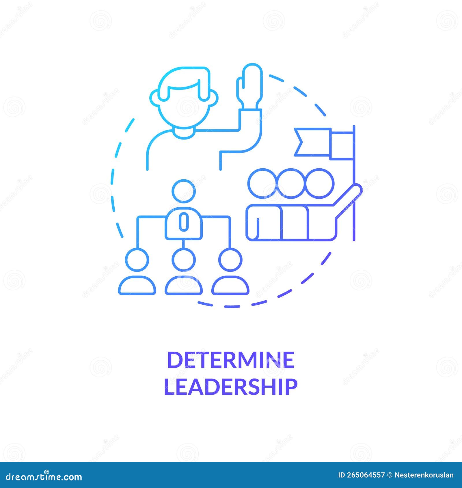 Determine Leadership Blue Gradient Concept Icon Stock Vector ...