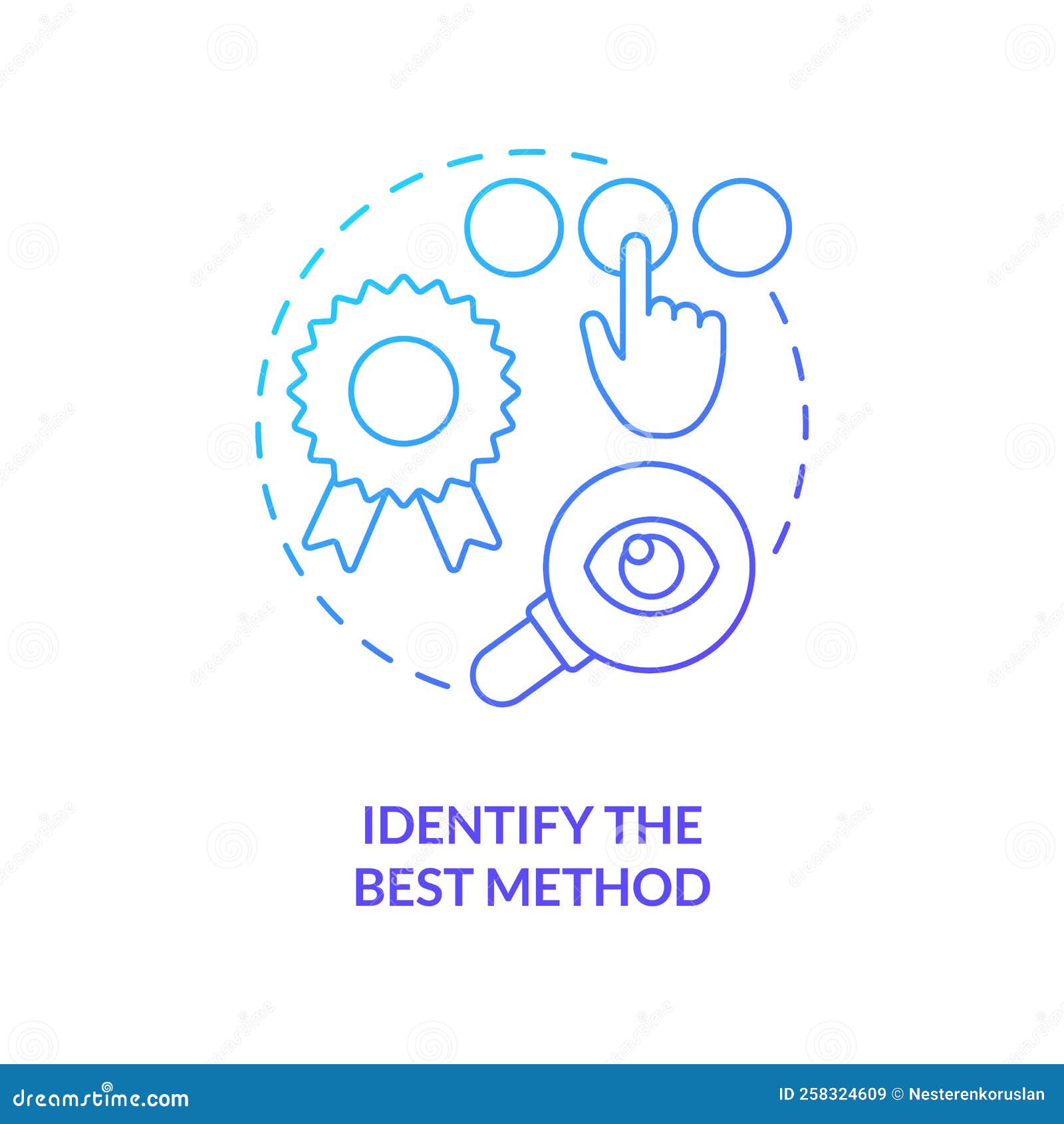Determine Perfect Method Blue Gradient Concept Icon Stock Vector