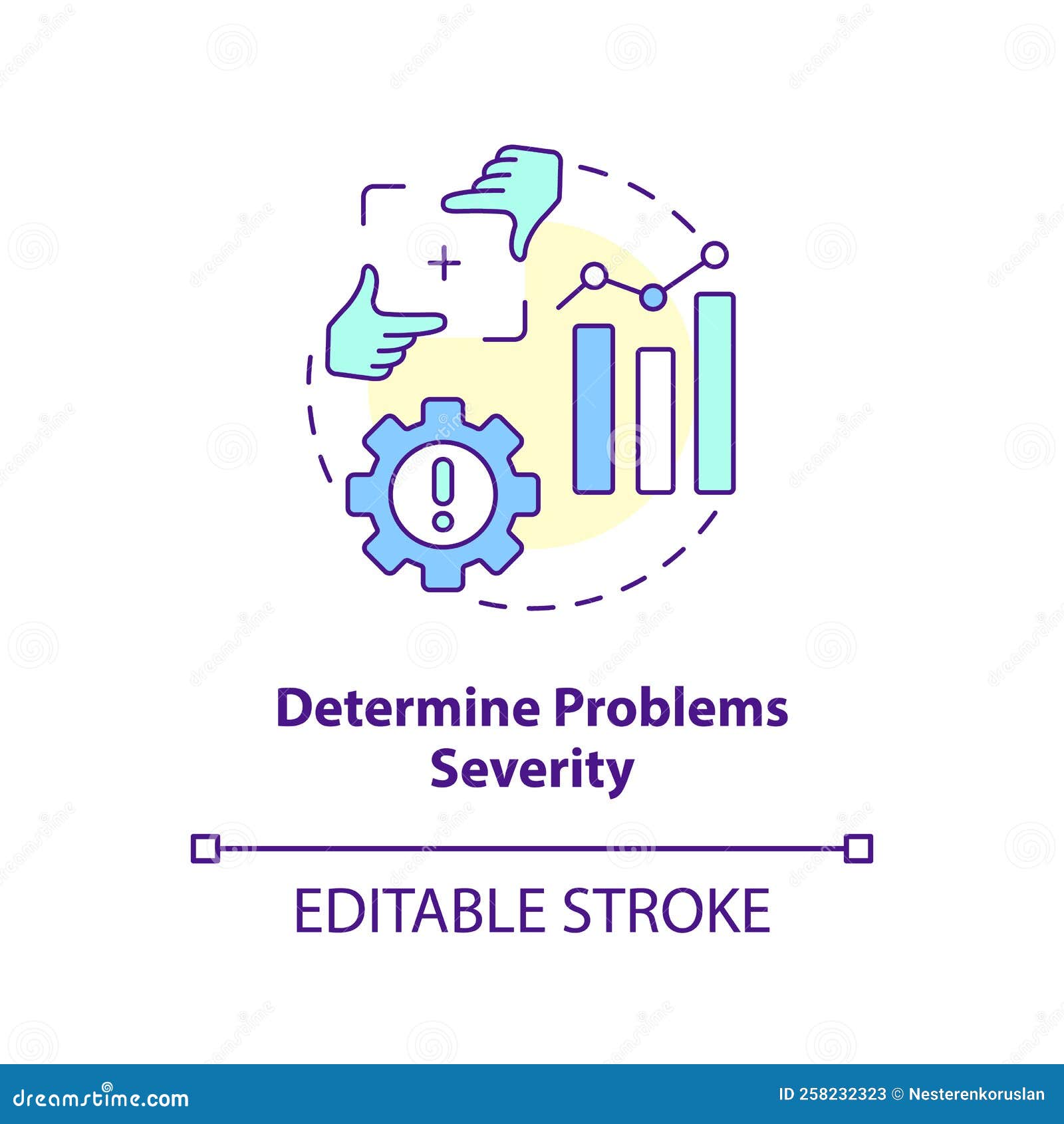 Identify Problems Severity Blue Gradient Concept Icon Cartoon Vector ... Identify Problems Severity Blue Gradient Concept Icon Cartoon Vector ...