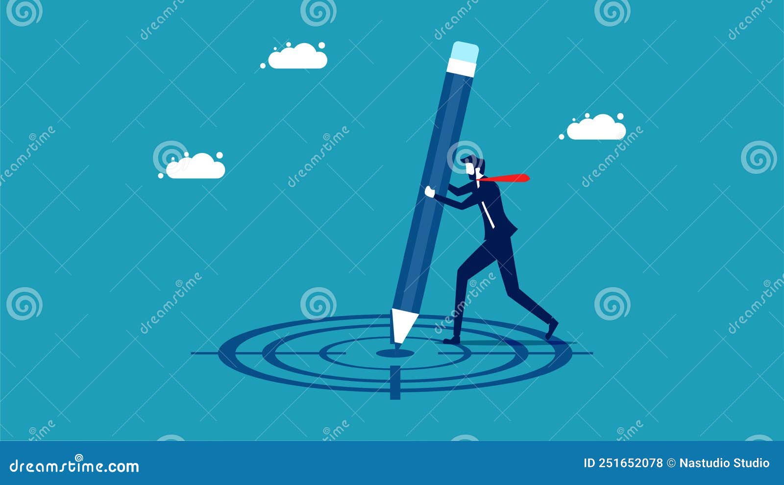 Determine the Scope of Work. Businessmen Presenting Goals Stock Vector ...
