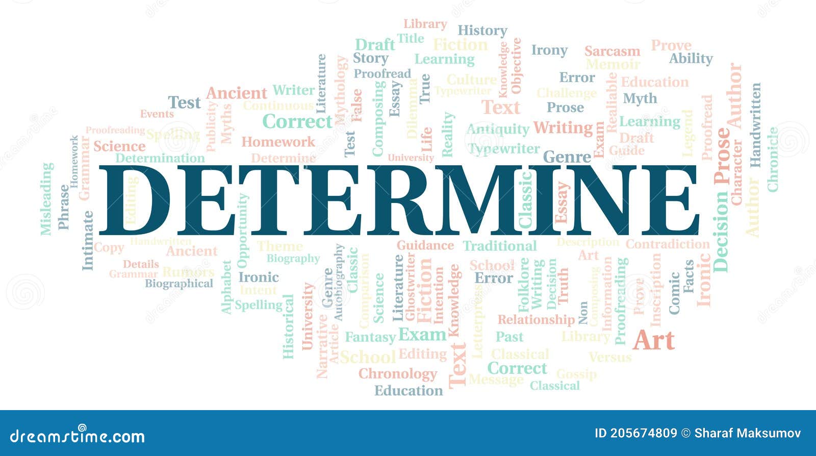 Determine Typography Word Cloud Create with the Text only Stock ...