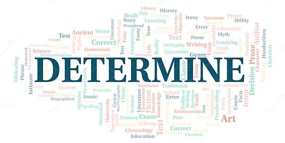 Determine Typography Word Cloud Create with the Text only Stock ...