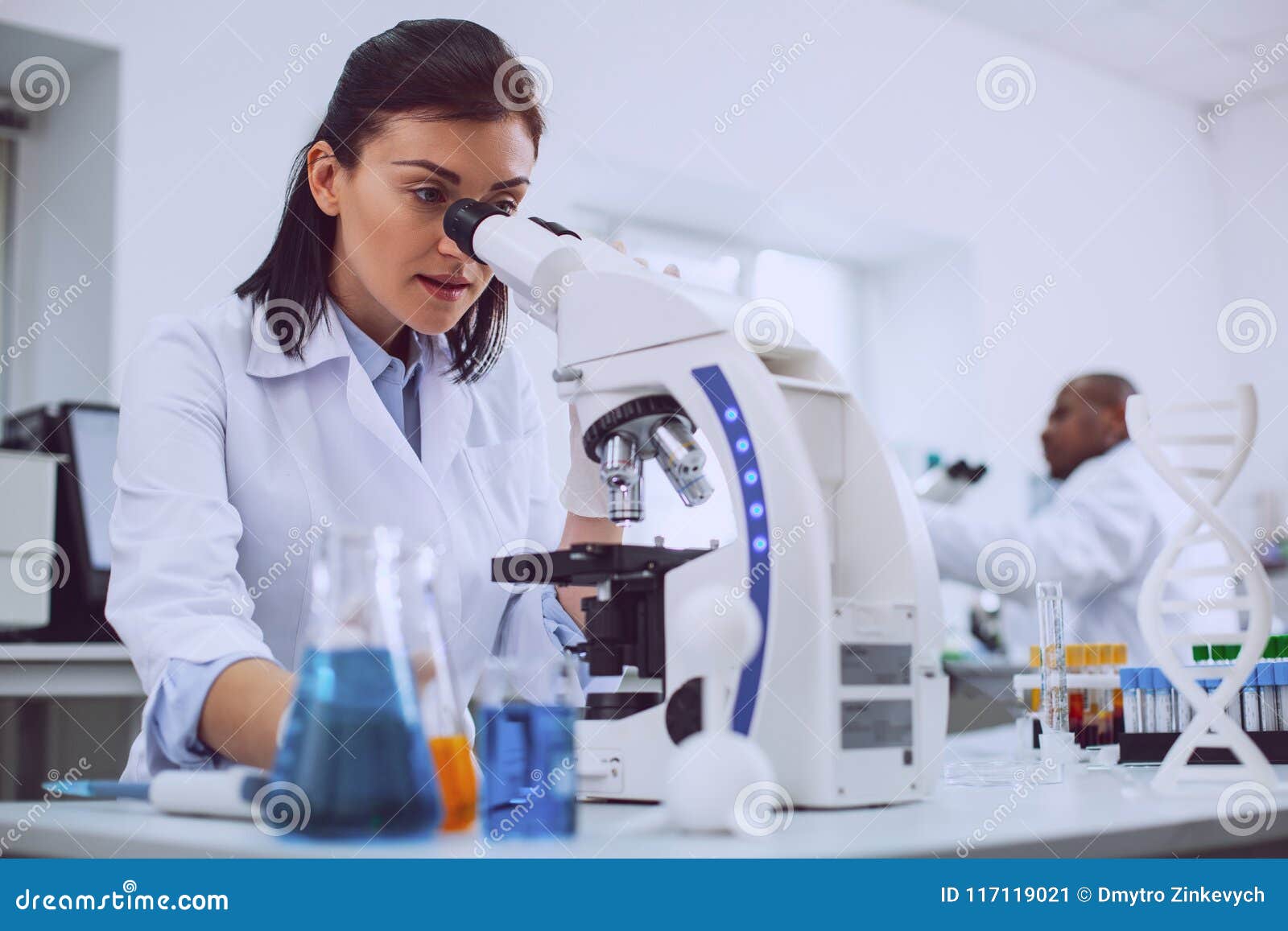 Determined Biologist Working in the Lab Stock Image - Image of clinic ...