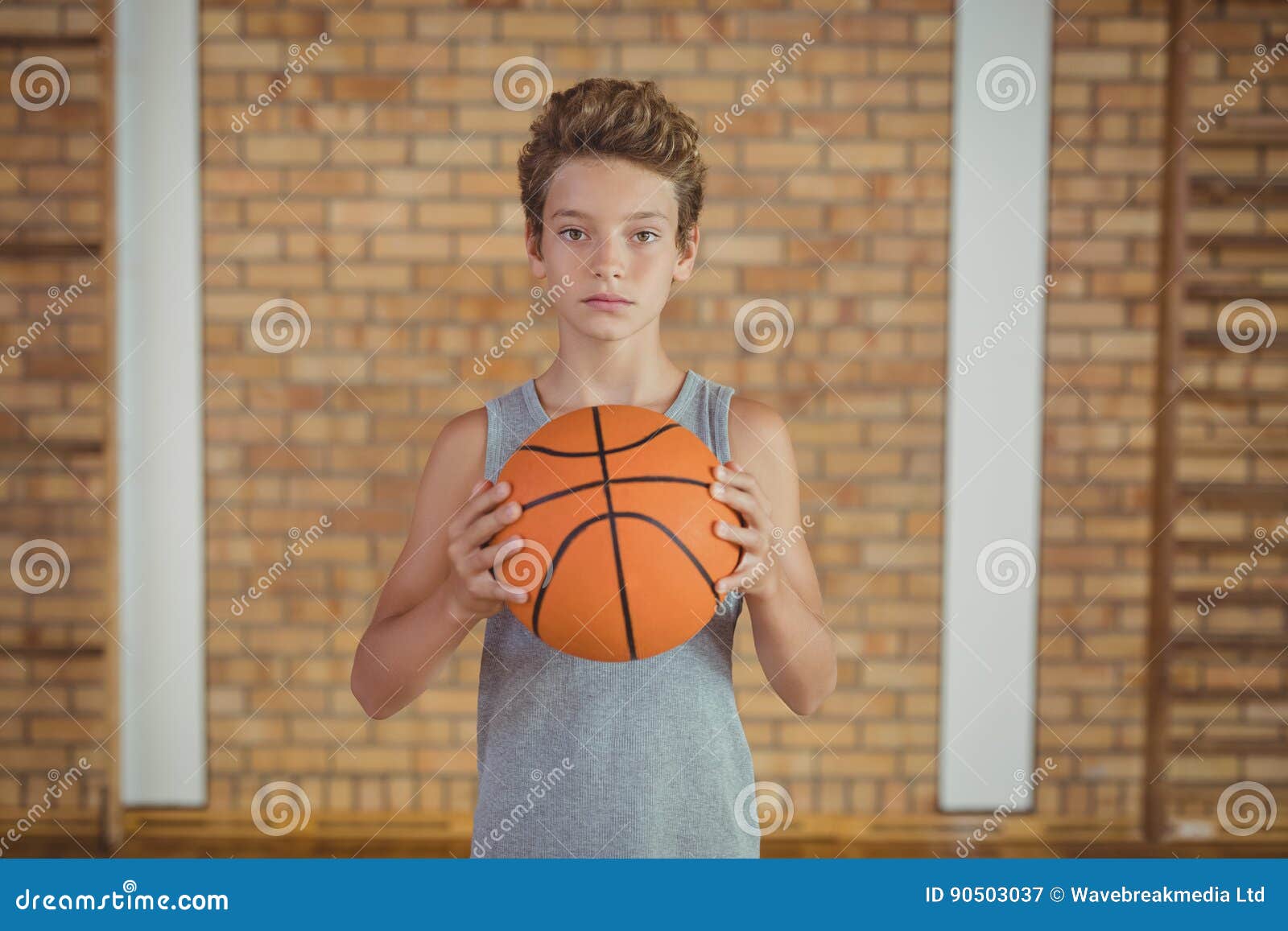 Determined Boy Holding a Basketball Stock Image - Image of sportive ...