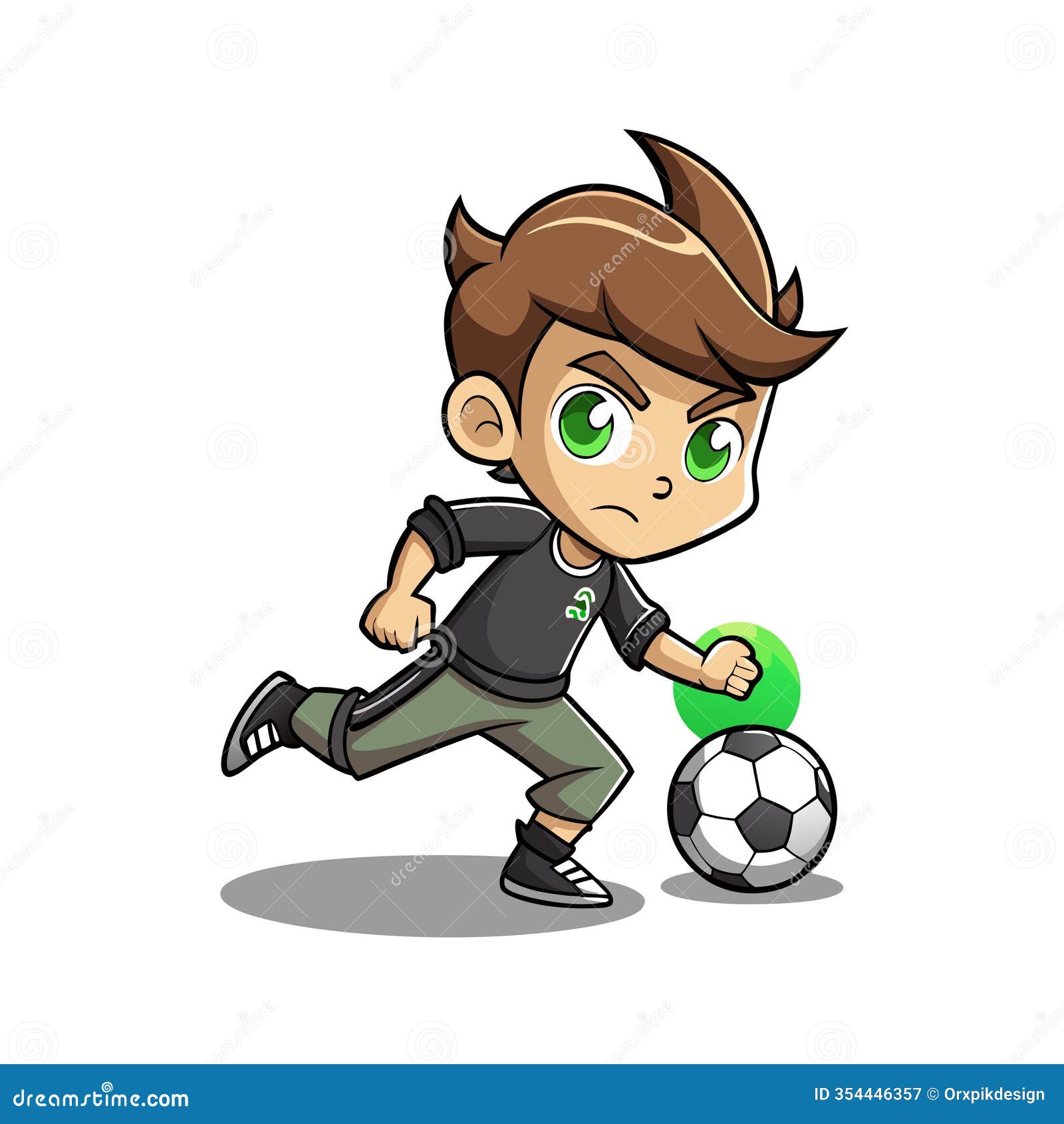 Determined Cartoon Boy Aiming for Success Stock Vector - Illustration ...