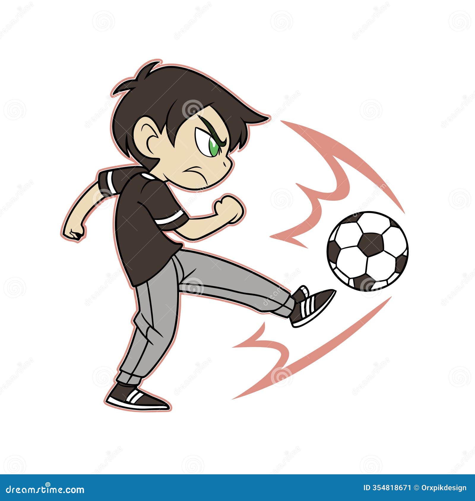 Determined Cartoon Boy Aiming For Success | CartoonDealer.com #354446357