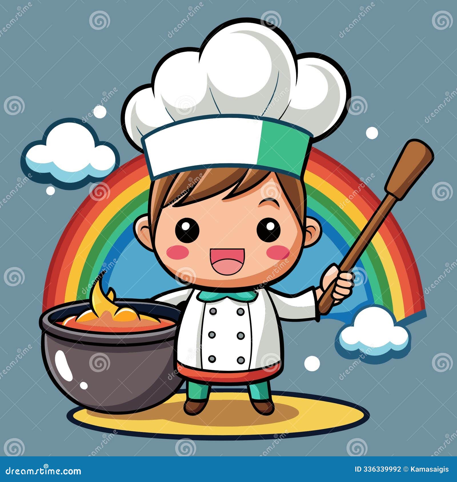 A Determined Chibi Chef Character with a Furrowed Brow Exudes Focus ...