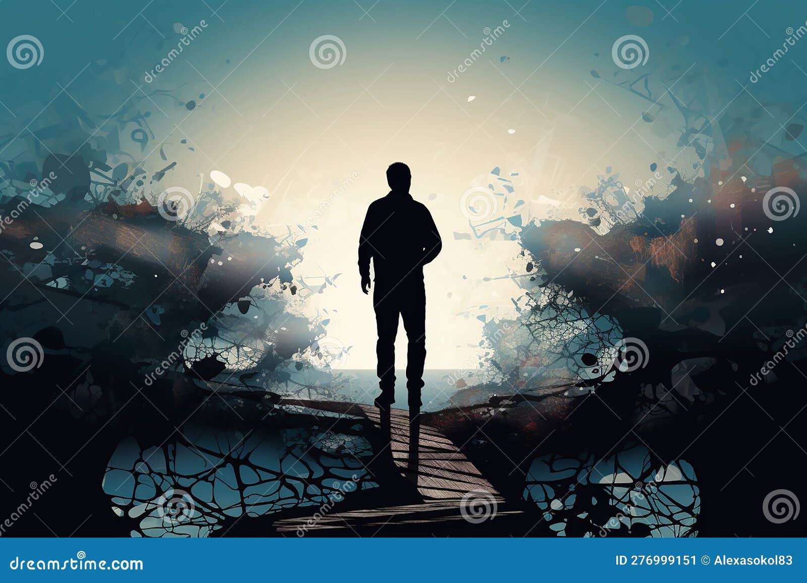 Determined Entrepreneur Standing Facing Path Full of Obstacles ...