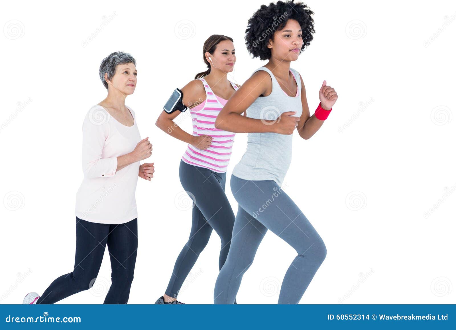 Determined Female Friends Jogging Stock Photo - Image of player ...