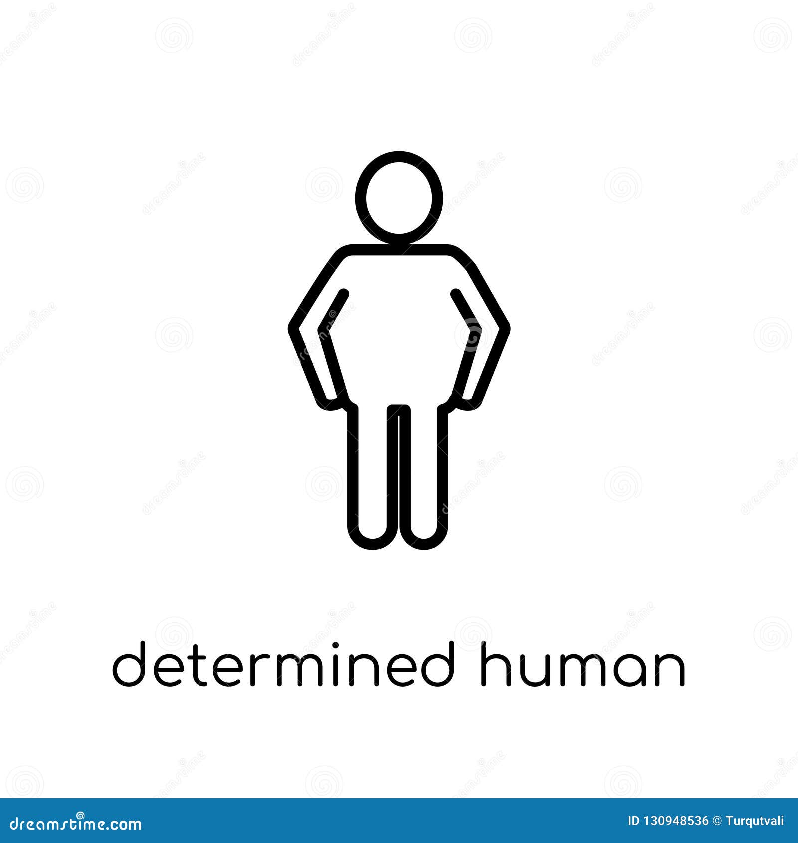 Determined Human Linear Icon. Modern Outline Determined Human Lo ...