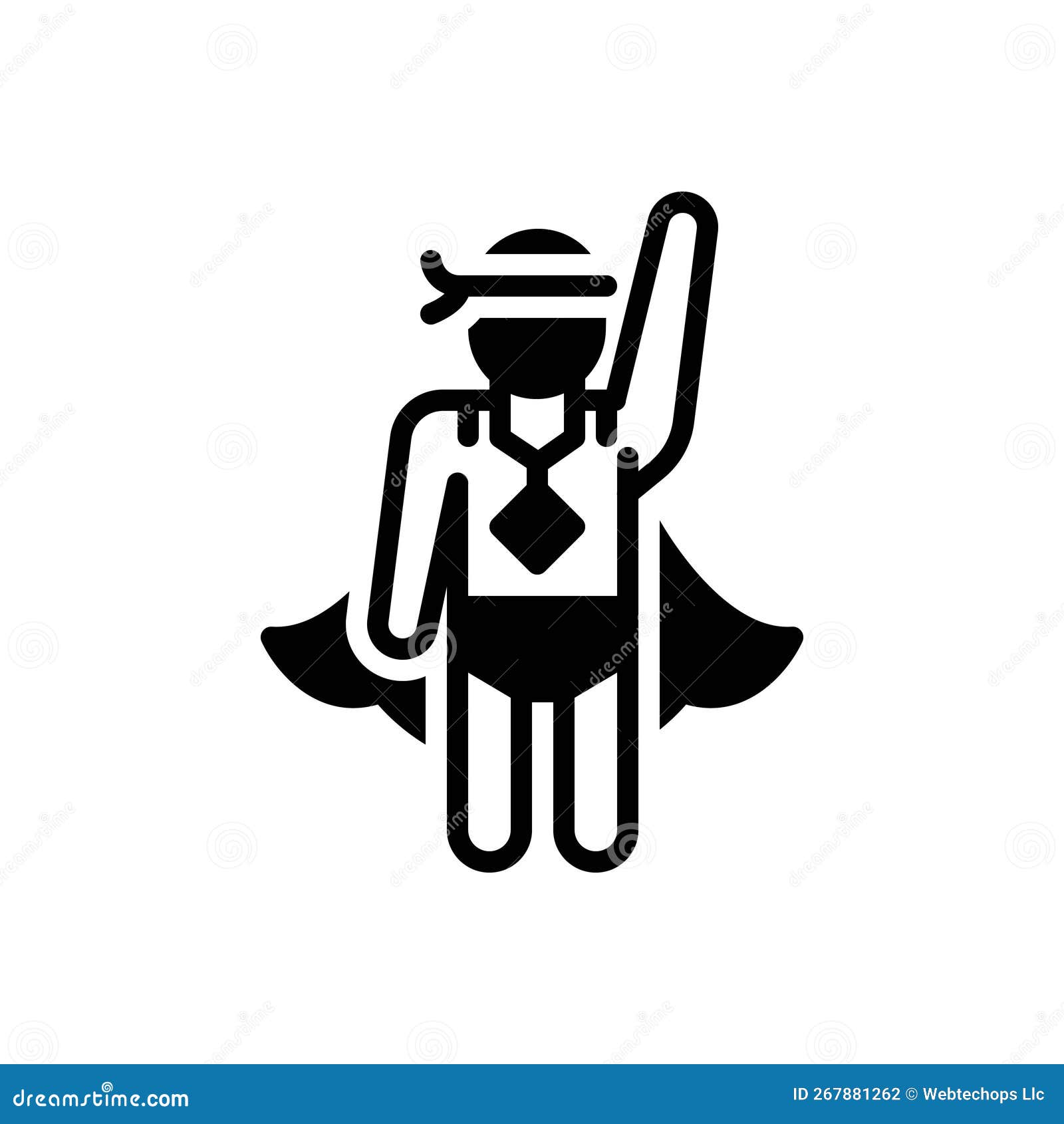 Black Solid Icon for Determined, Super and Superhero Stock Illustration ...