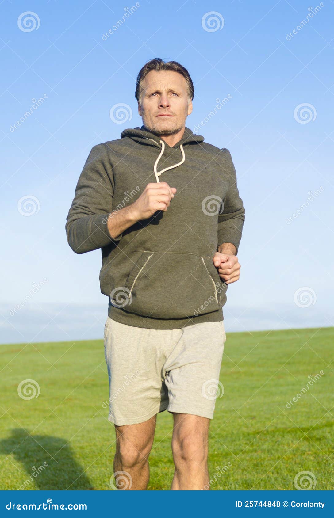 Determined Looking Sportsman. Stock Photo - Image of grey, mature: 25744840