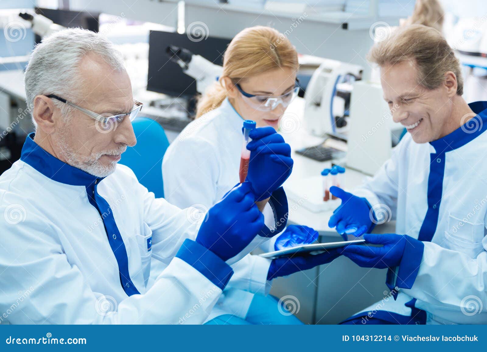 Determined Researchers Obtaining DNA Code Stock Photo - Image of ...