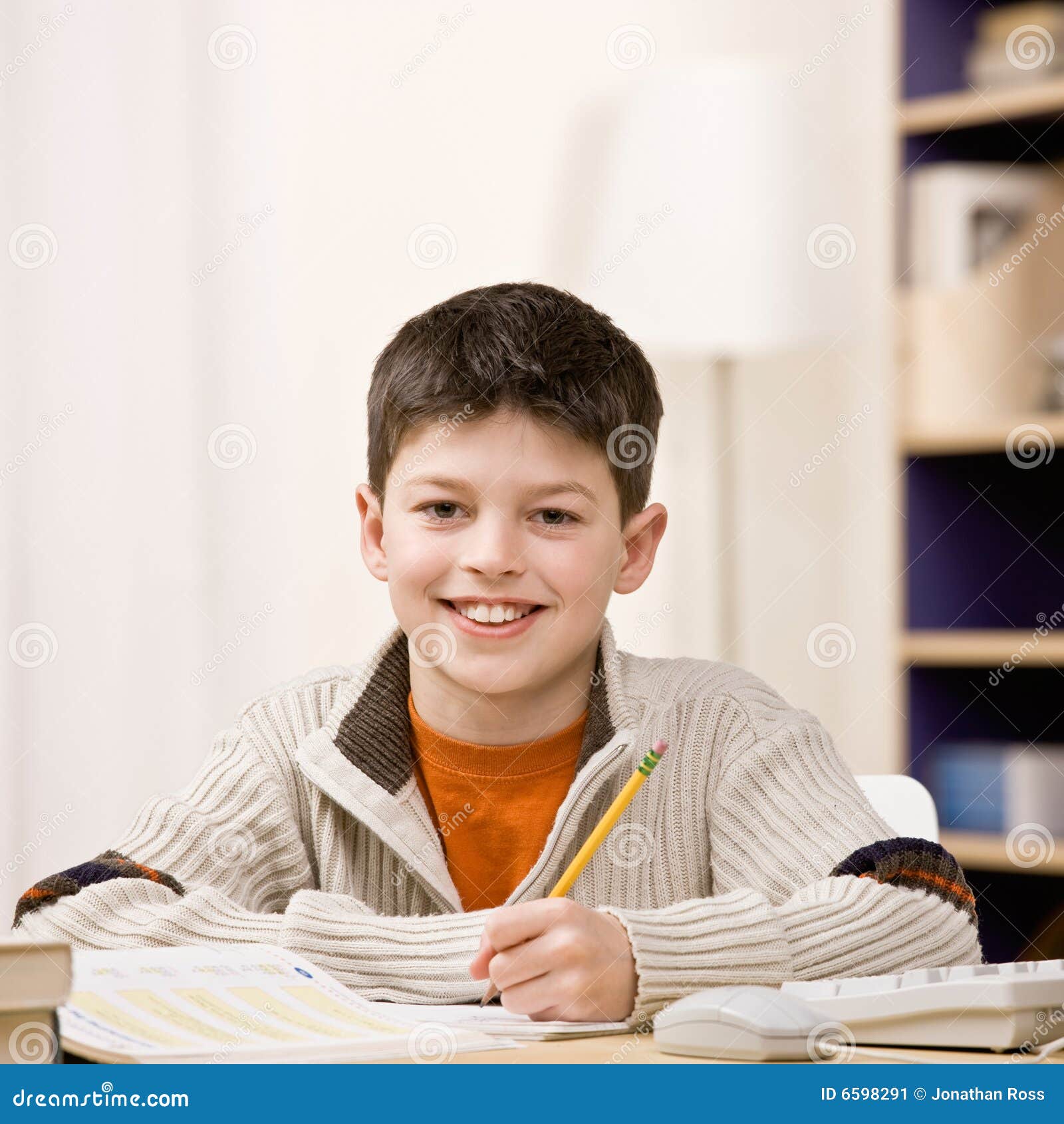 Determined Student Doing Homework Stock Image - Image of life ...