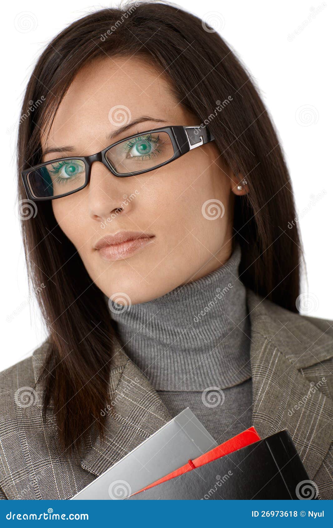 Determined Young Businesswoman Stock Photo - Image of highneck, female ...