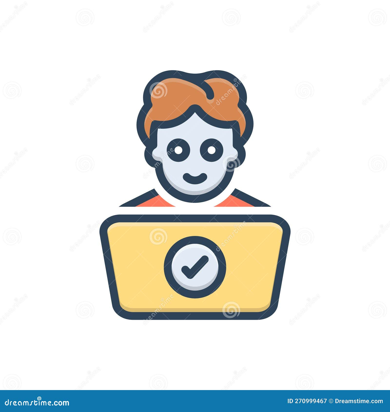 Color Illustration Icon for Determining, Representative and Laptop ...