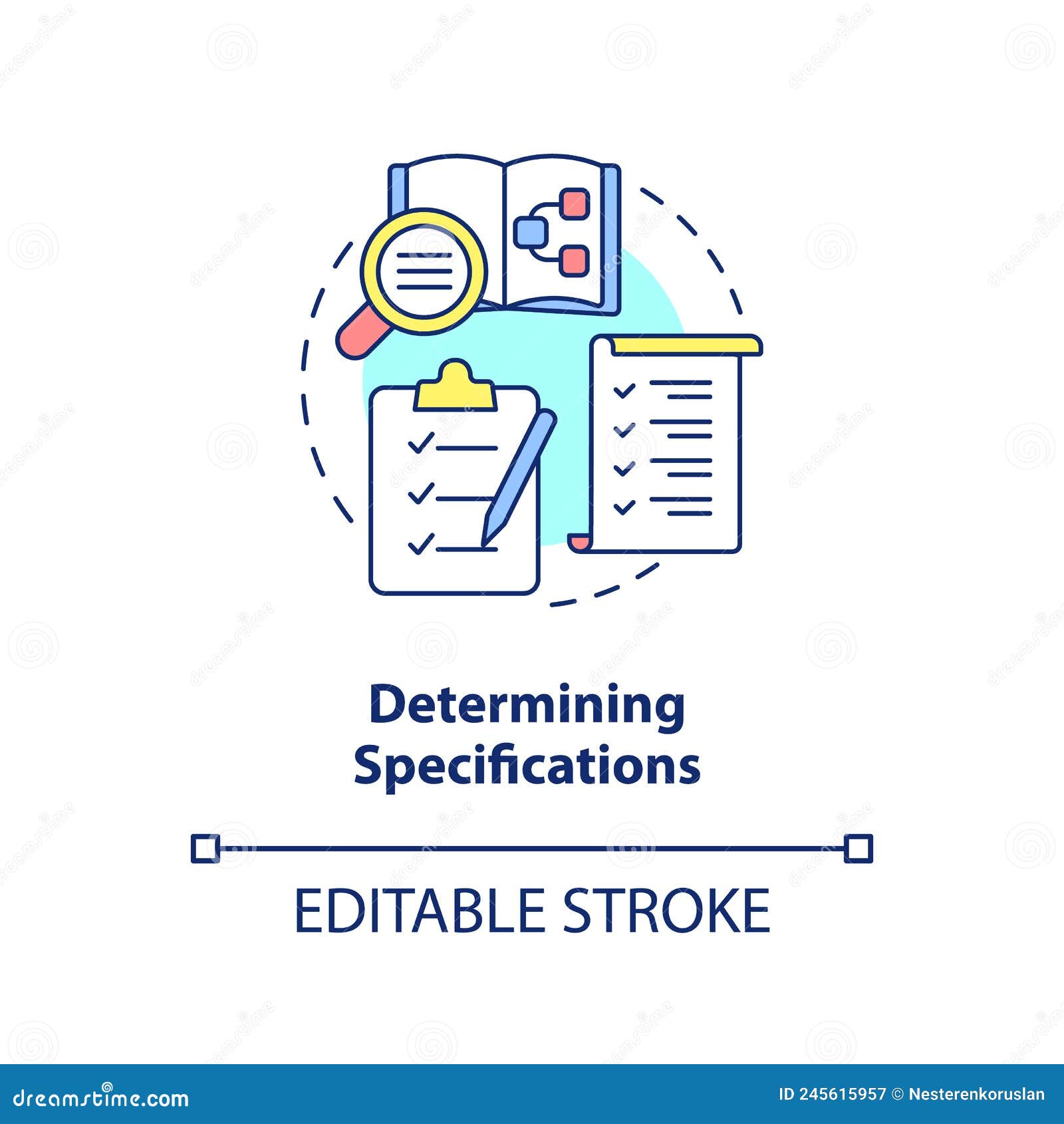 Determining Specifications Concept Icon Stock Vector - Illustration of ...