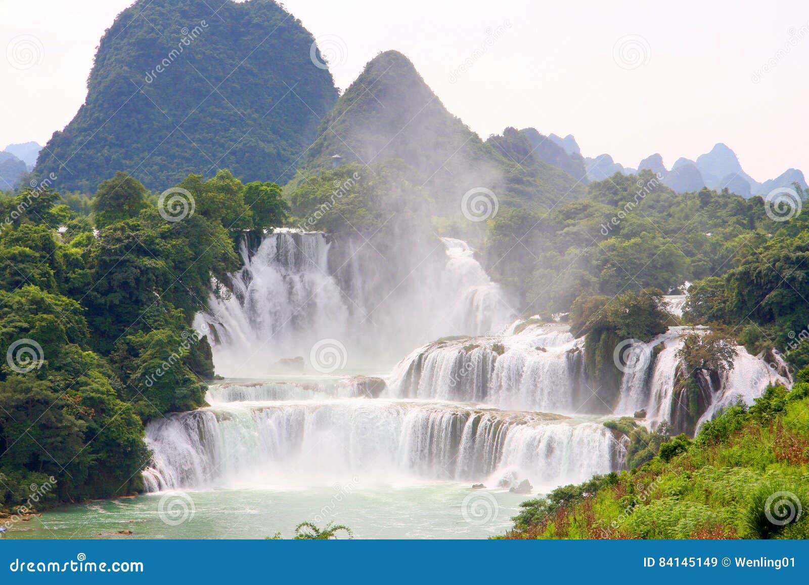 Detian Waterfall In China Changbai Mountain Waterfalls In China Royalty ...