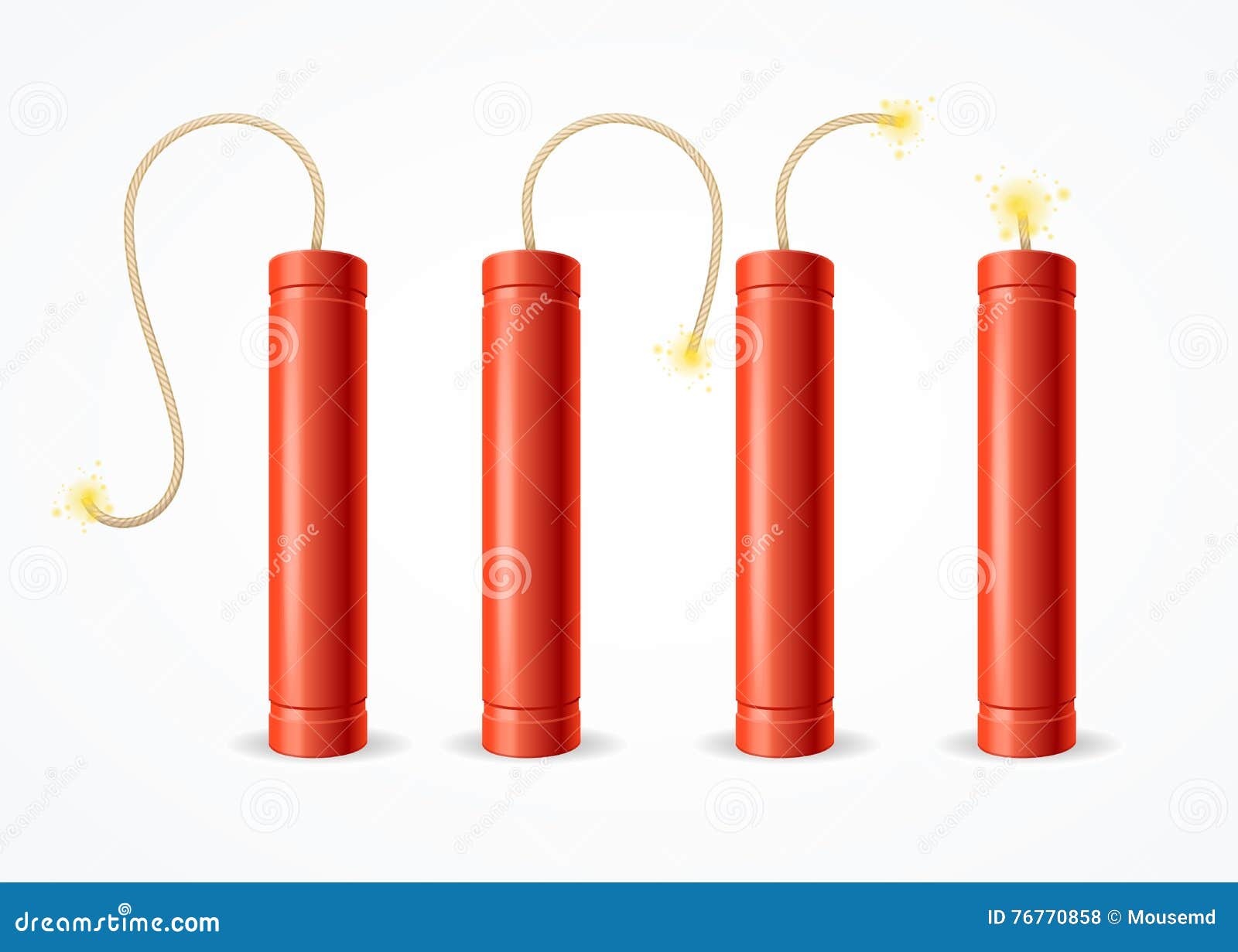 TNT Dynamite Red Bomb With A Timer Isolated On White Background. 3d ...