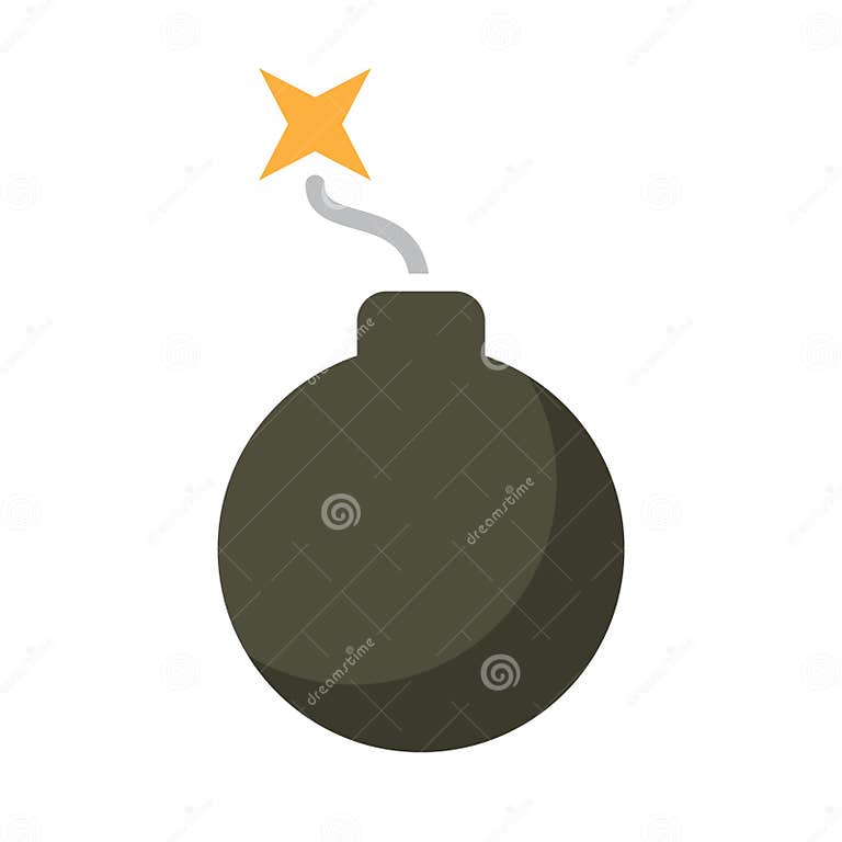 Detonating Bomb Isolated, Flat Vector Illustration. Simple Icon of Exploding Weapon. Aggression ...