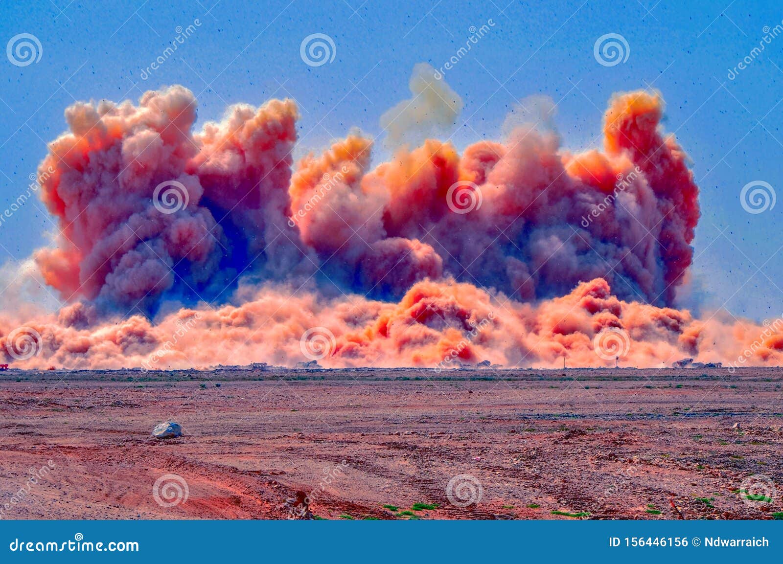 Rock Particle and Dust Clouds after the Blasting Stock Photo - Image of ...
