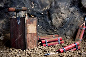 Detonator and Dynamite on Mine Stock Image - Image of horizontal, risk ...