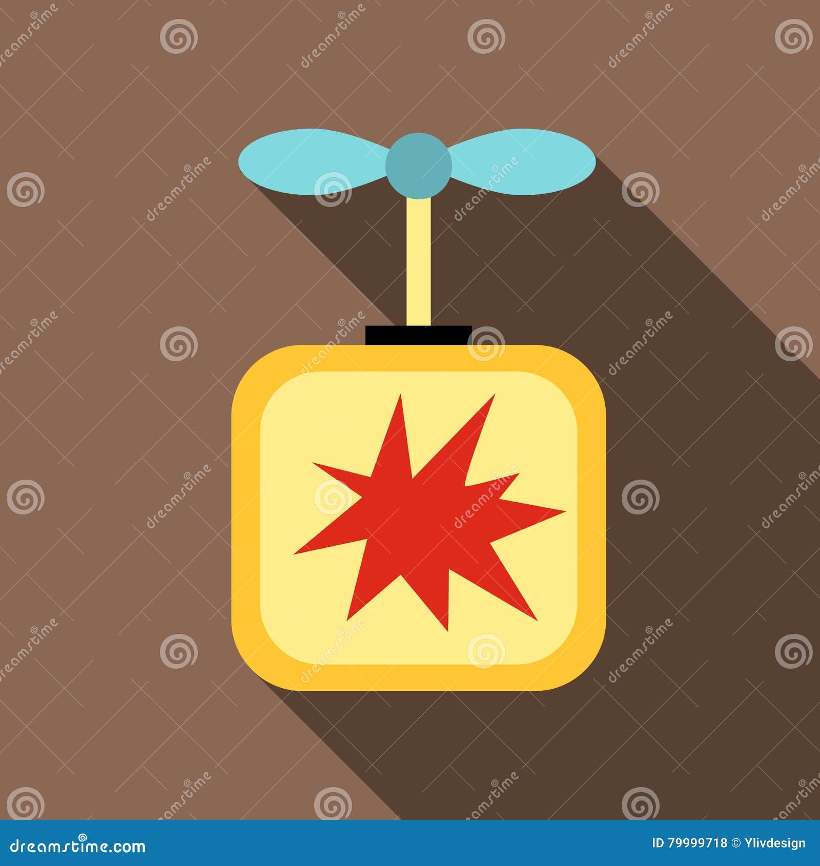 Detonator icon, flat style stock vector. Illustration of dangerous ...