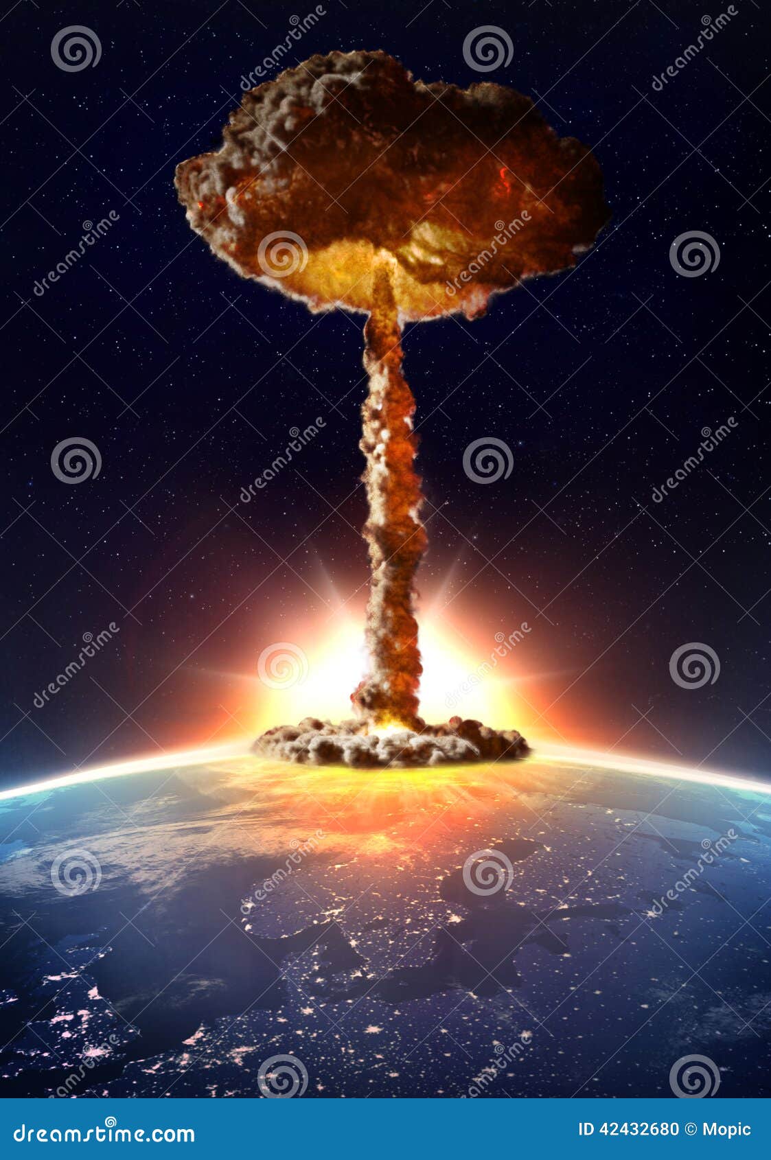 Detonazione Della Bomba Nucleare Illustrazione di Stock - Illustrazione ...