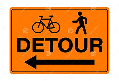 Cyclist and Pedestrian Detour Sign. Traffic Sign with Symbols and Text ...