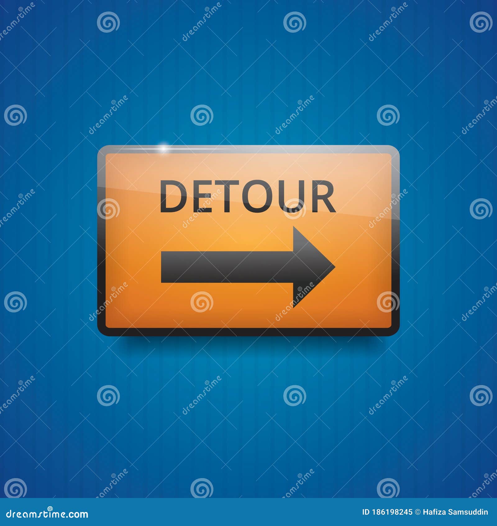 Detour Right Arrow Road Sign Cartoon Vector | CartoonDealer.com #175285203