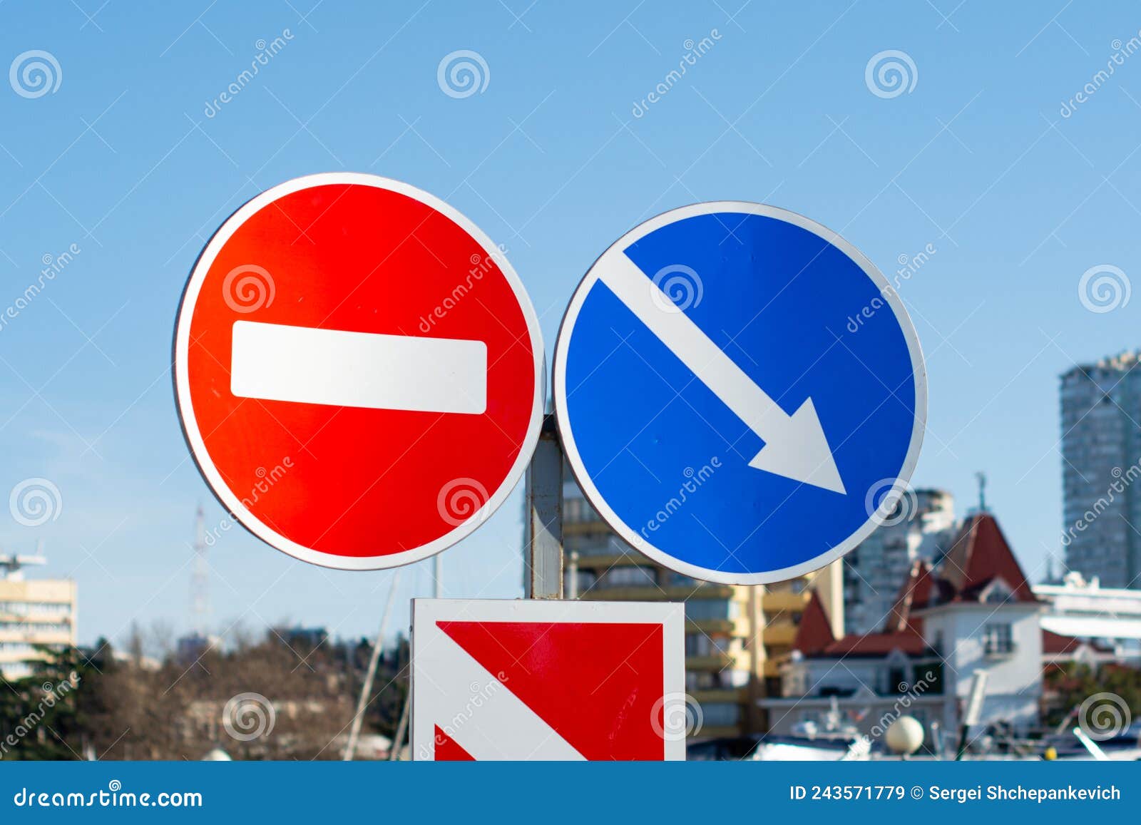 Two Detour Road Signs, Orange Color, Complying With North American ...