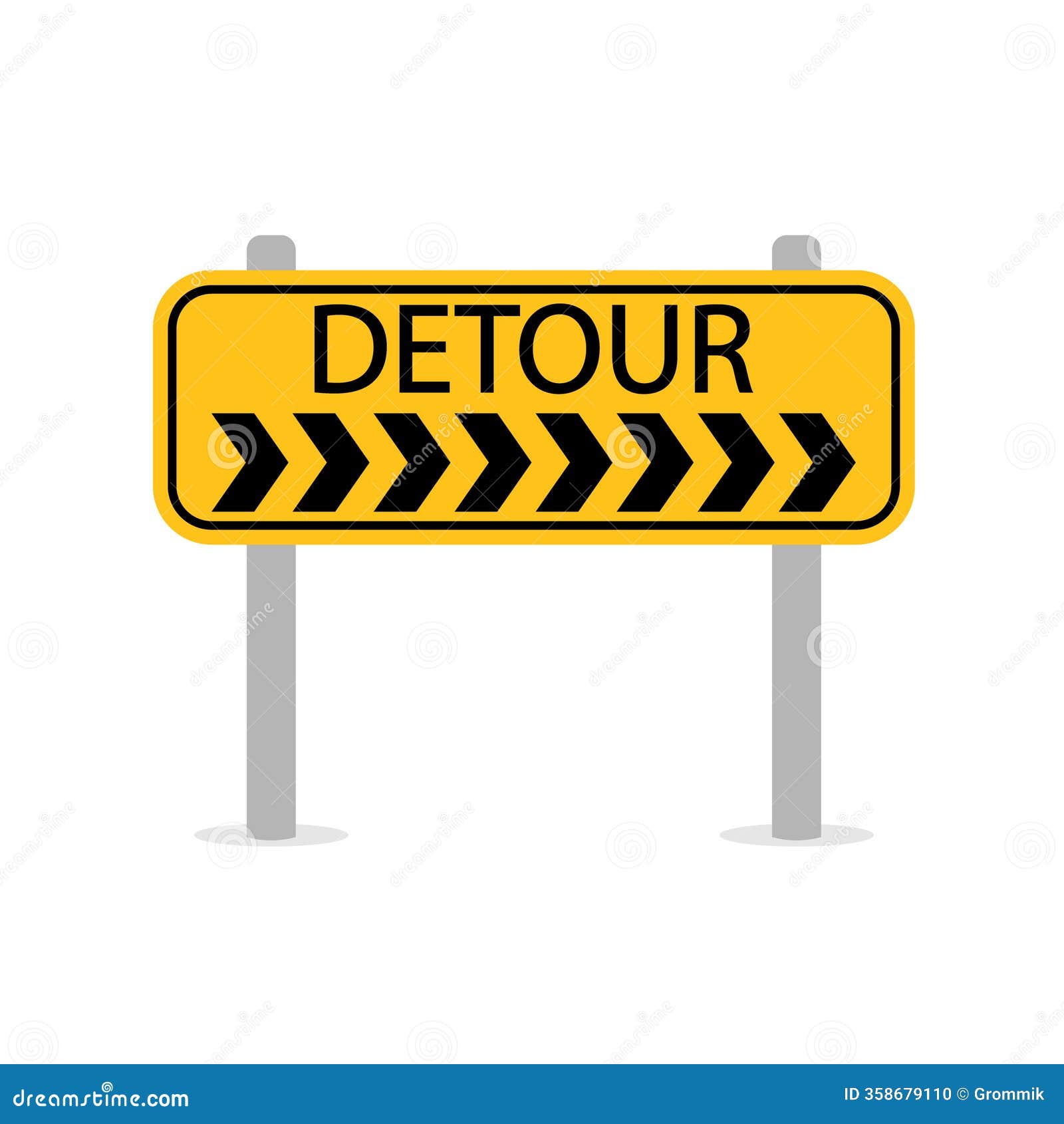 Detour Right Arrow Road Sign Cartoon Vector | CartoonDealer.com #175285203