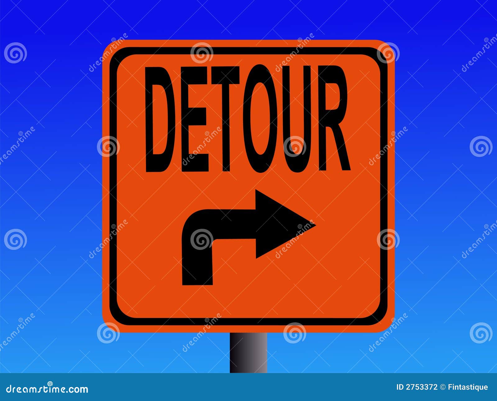 Detour Right Roadworks Sign Icon Of 3 Types Color, Black And White ...