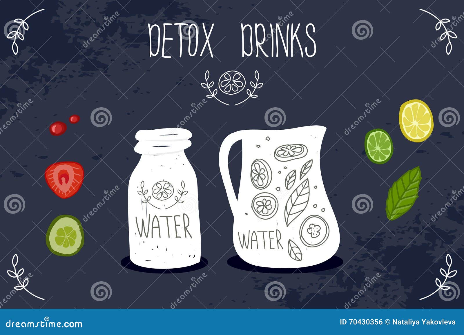 Detox Drink. Vector Illustration Stock Vector - Illustration of healthy ...