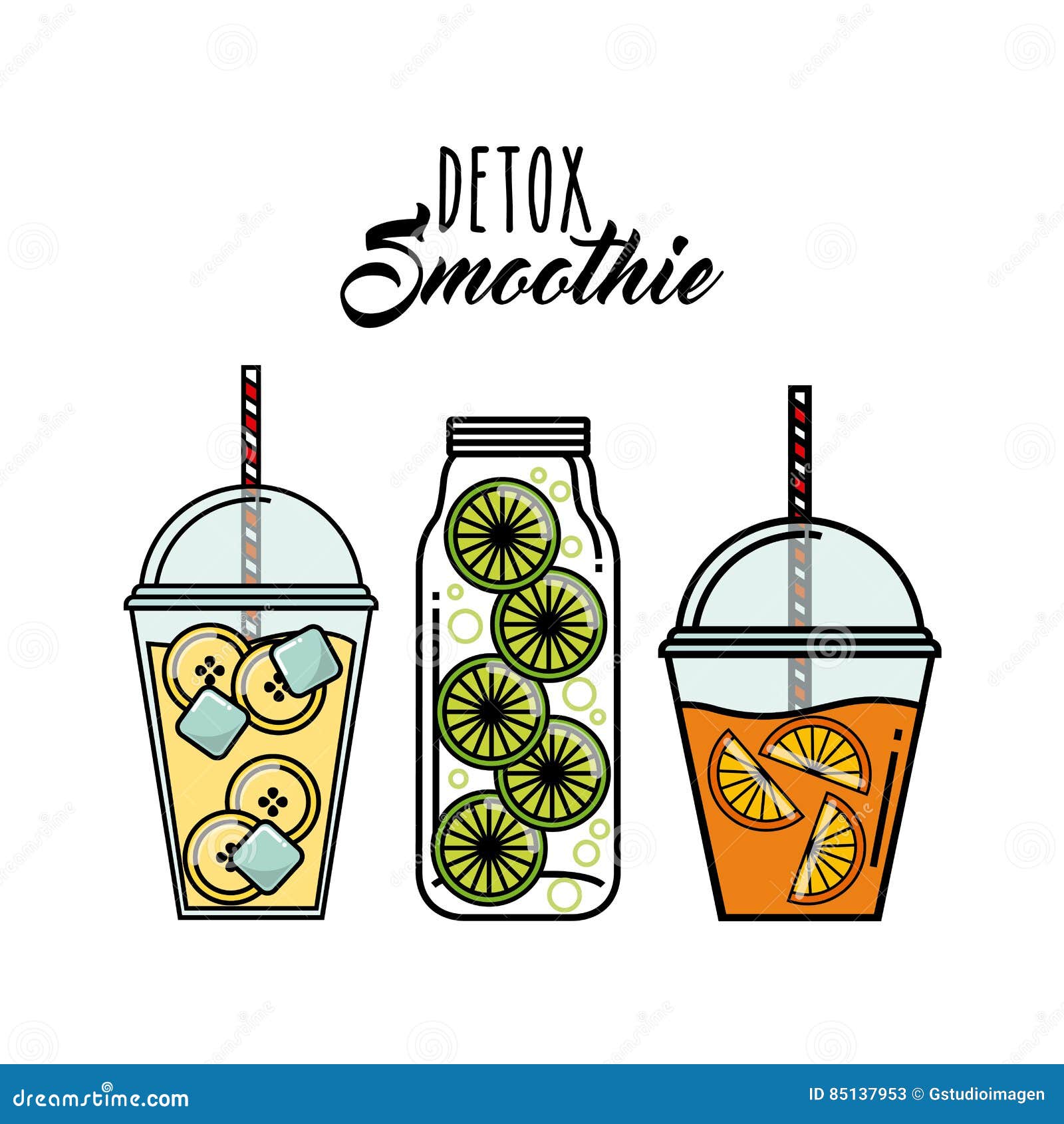 Detox Smoothiedesign stock abbildung. Illustration von köstlich - 85137953